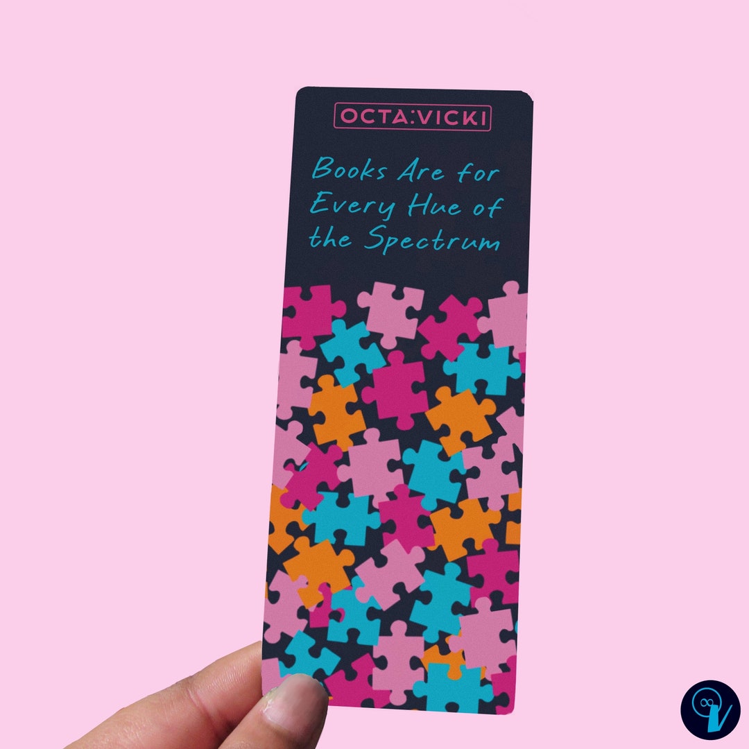 Autism Ally Bookmark April Puzzle Pieces Art Bookmark Colorful Cute ...