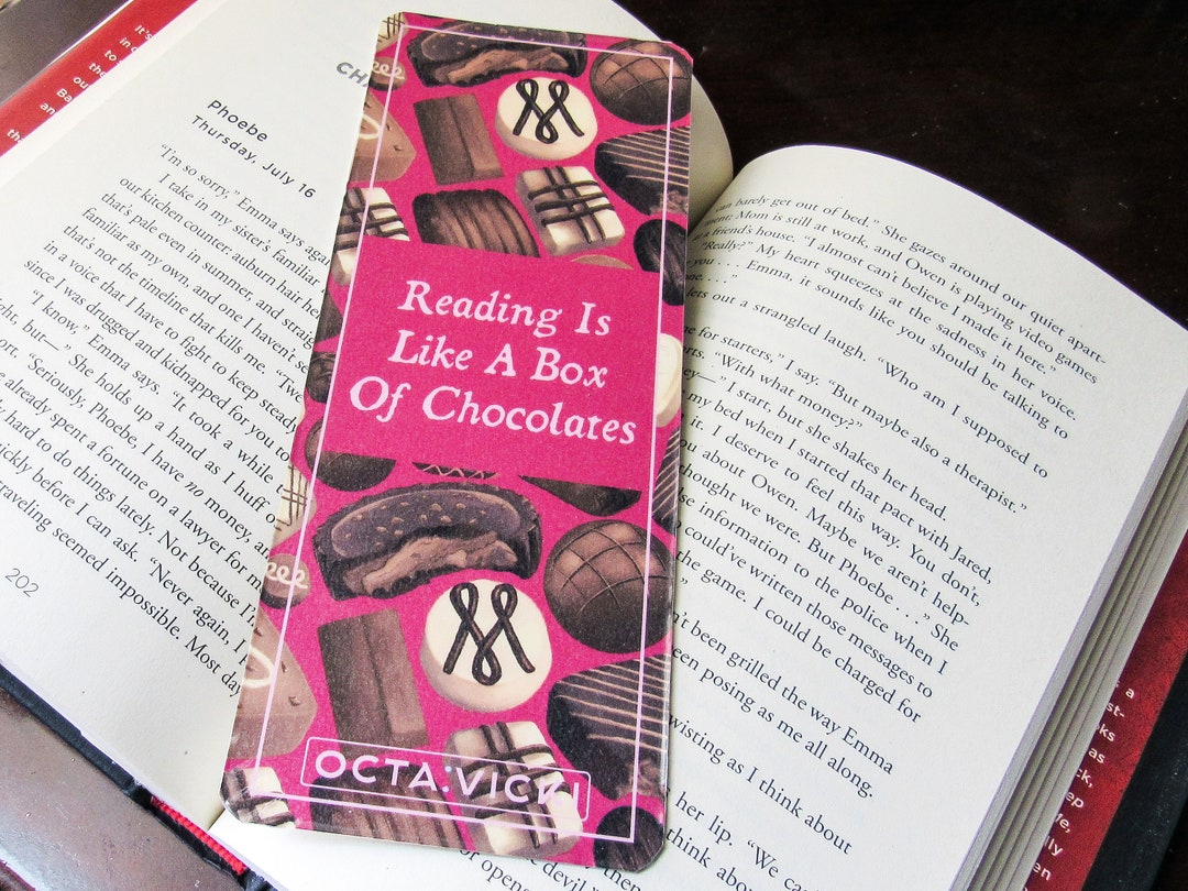 Forrest Gump Bookmark reading is Like a Box of Chocolate Cute Bookmark ...