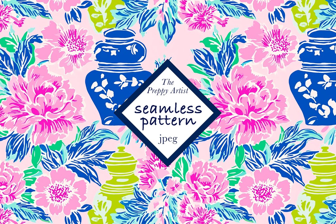 INSTANT DOWNLOAD Chinoiserie Ginger Jar Pattern, Seamless Ginger Jar ...