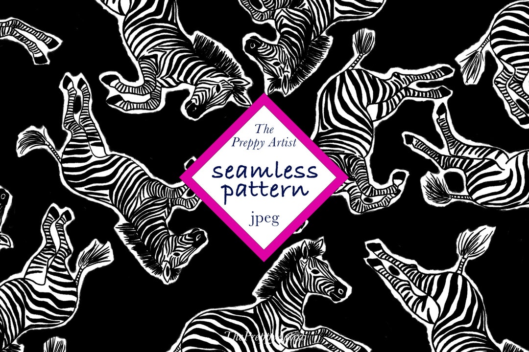 Black and White Zebra Pattern, Seamless Zebra Print, Surface Design ...