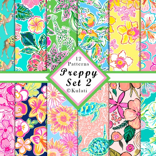 INSTANT DOWNLOAD Preppy Patterns Preppy Digital Paper - Etsy