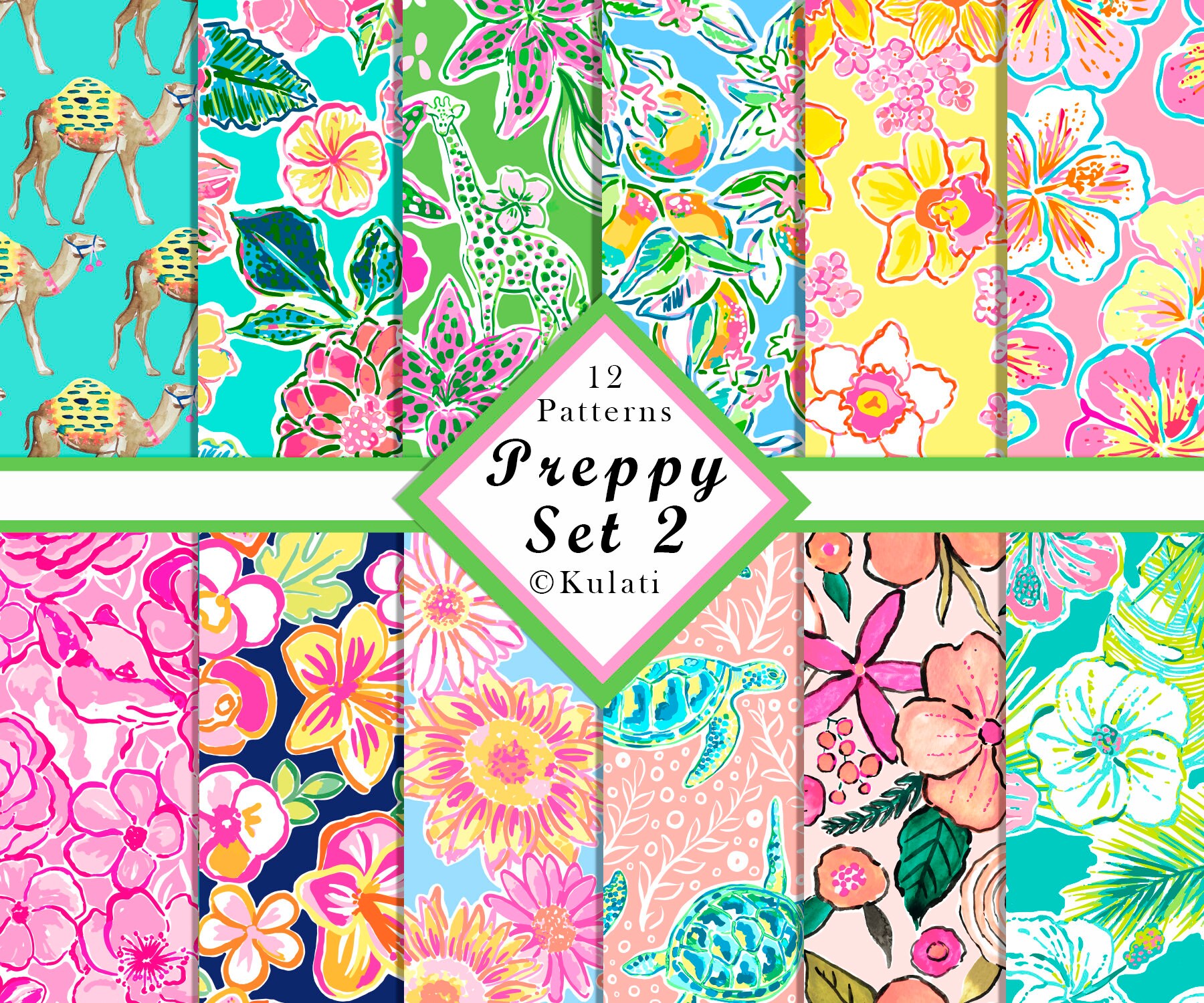 INSTANT DOWNLOAD Preppy Patterns, Preppy Digital Paper, Seamless ...