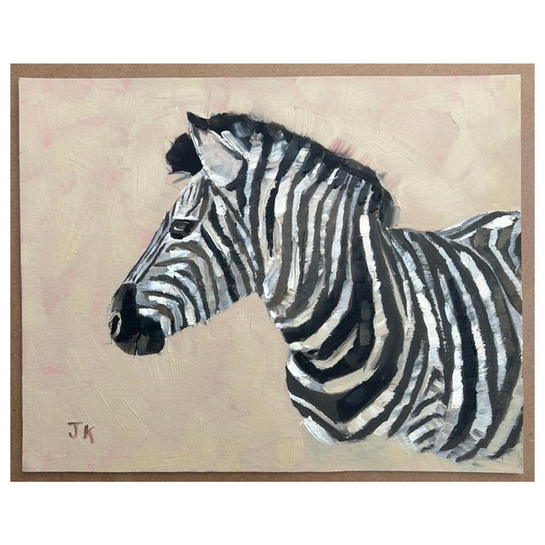 ORIGINAL Zebra Painting, Hand Painted Zebra, Small Animal Painting ...