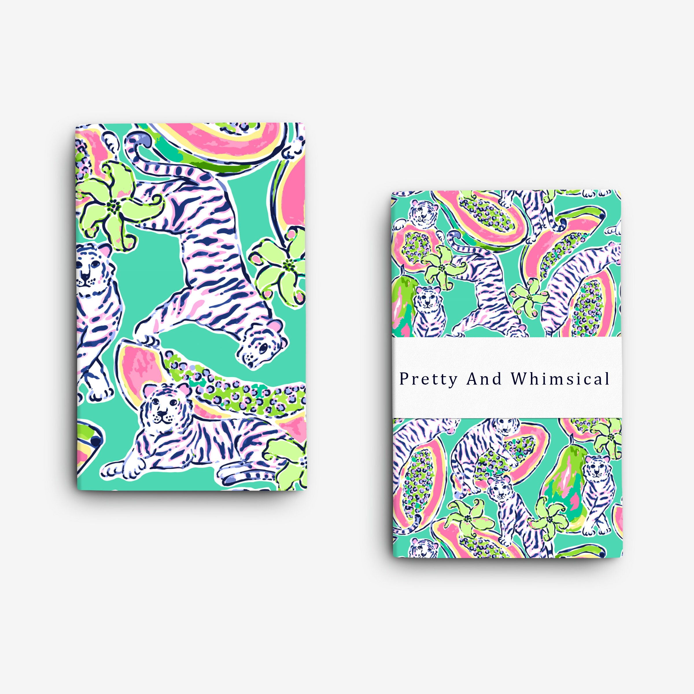 INSTANT DOWNLOAD Preppy Tiger and Papaya Pattern, Seamless Tiger Design ...