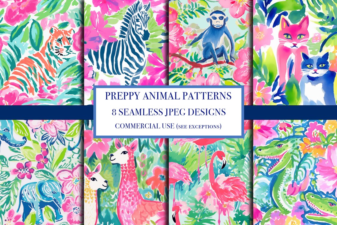 INSTANT DOWNLOAD Preppy Patterns, Preppy Digital Paper, Colorful Preppy ...