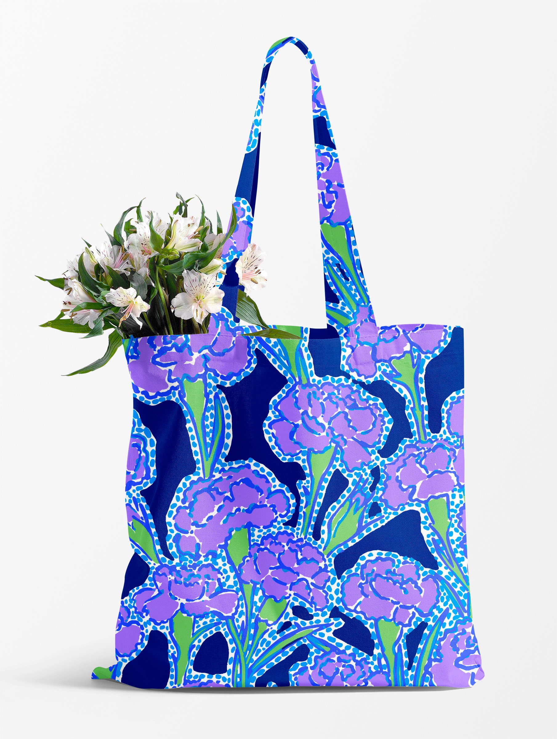 Instant Download Preppy Purple and Blue Floral Digital Pattern ...