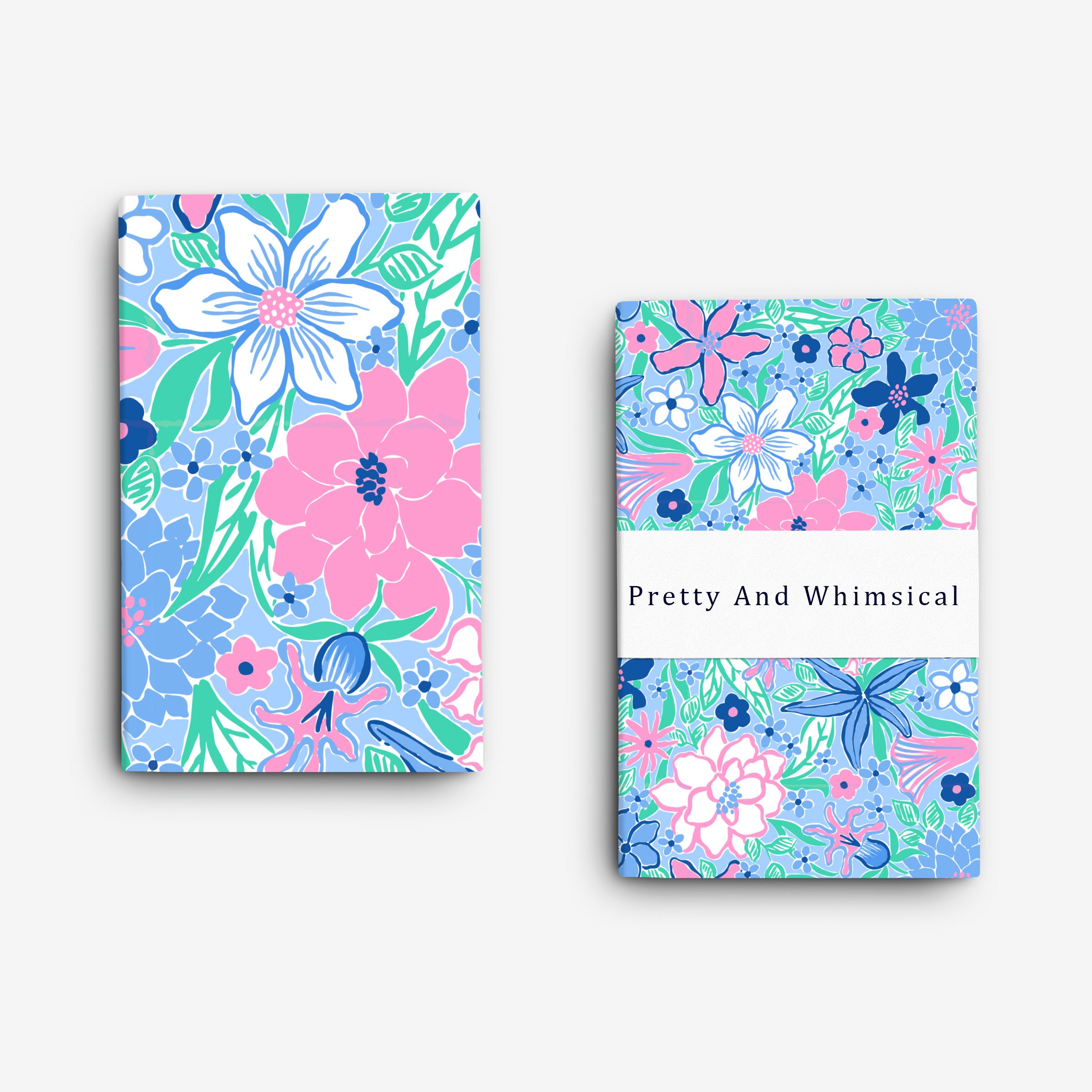 INSTANT DOWNLOAD Preppy Pink and Blue Floral Pattern, Seamless Design ...