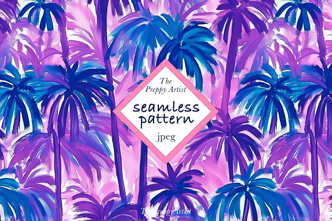Preppy Palm Tree Pattern, Seamless Palm Tree Print, Florida Pattern ...
