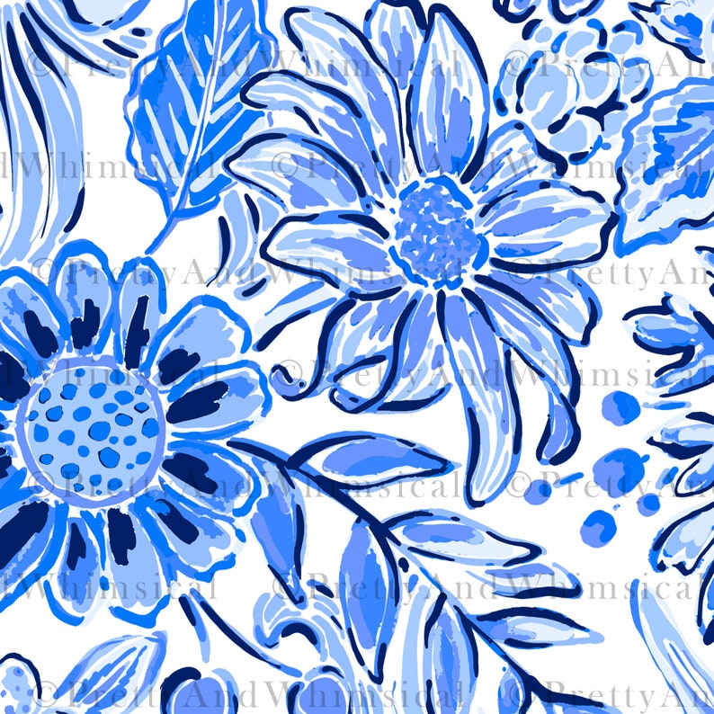 INSTANT DOWNLOAD Preppy Blue and White Surface Pattern | Etsy