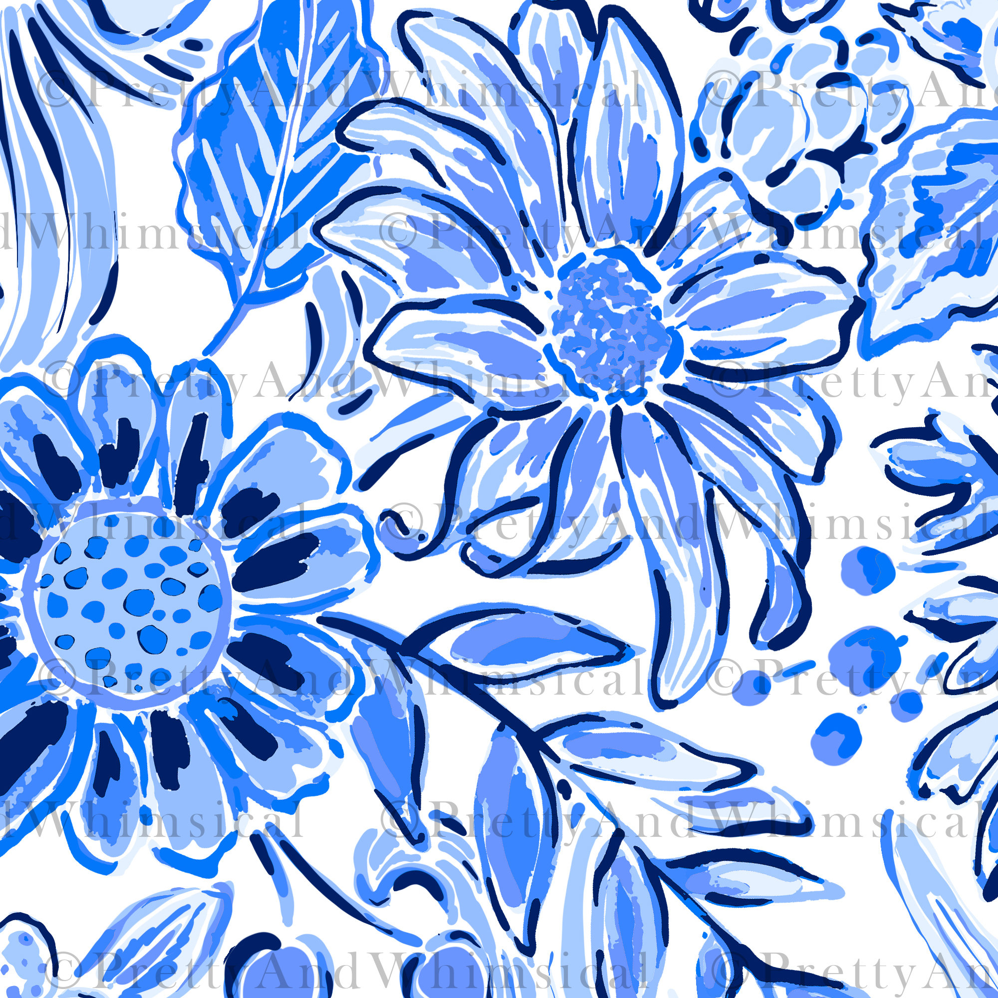 INSTANT DOWNLOAD Preppy Blue and White Surface Pattern - Etsy