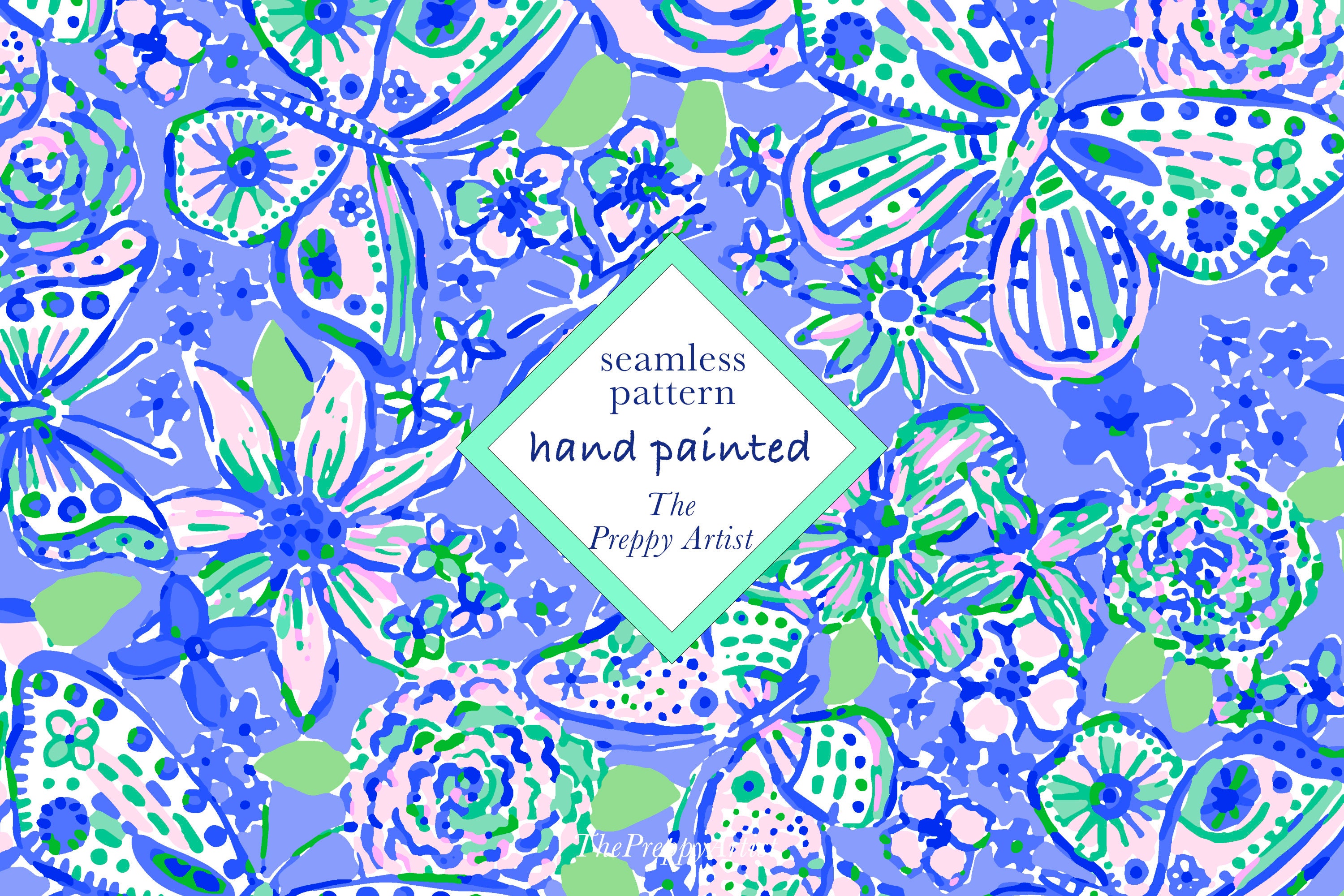 Instant Download Preppy Butterfly Digital Pattern, Preppy Seamless ...