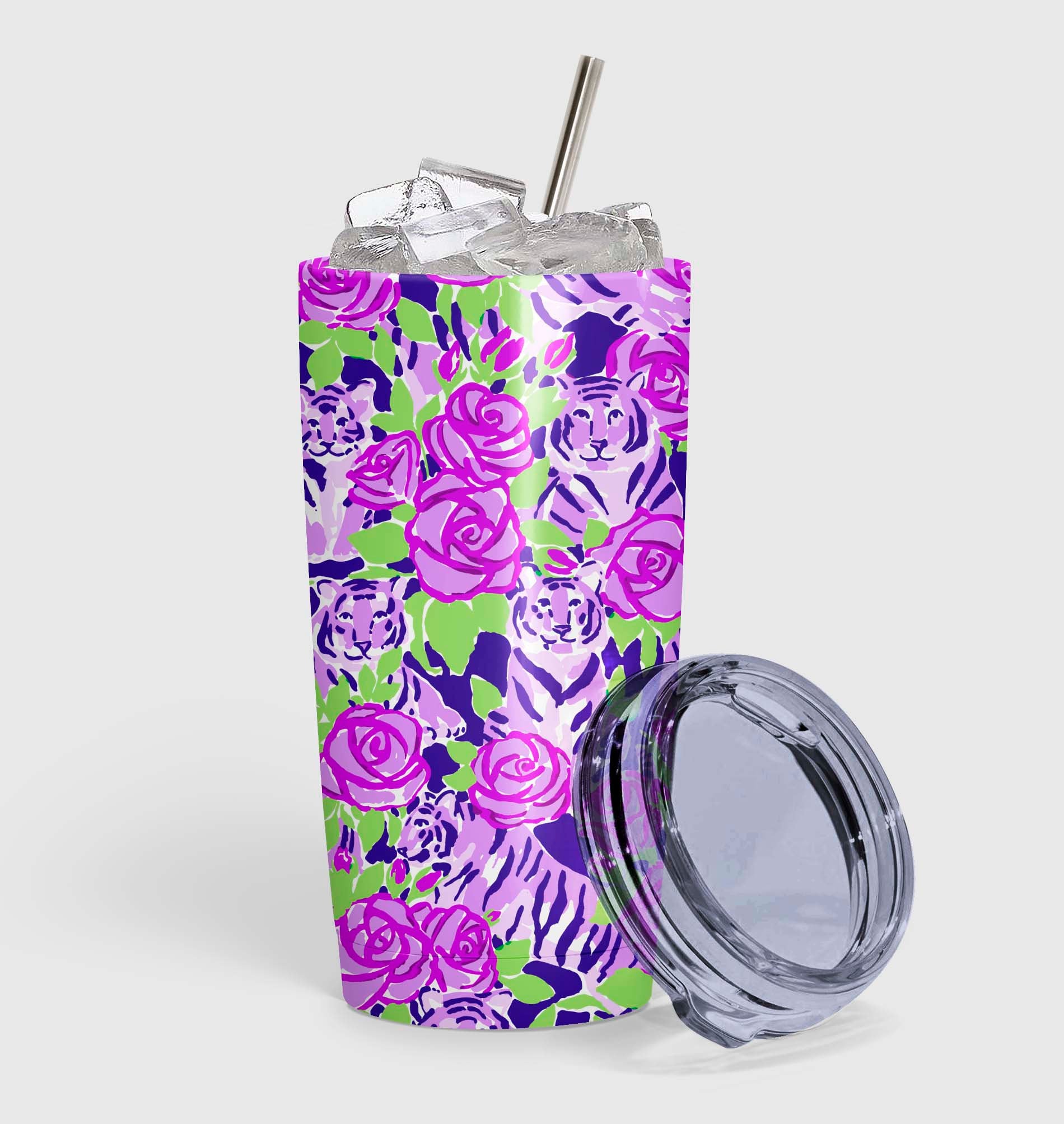 Instant Download Preppy Tiger Pattern, Preppy Seamless Purple Tiger ...