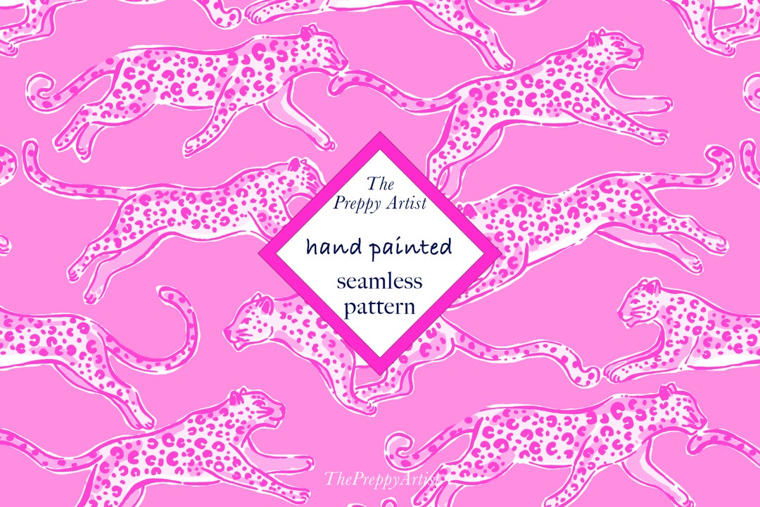 Instant Download Preppy Pink Leopard Pattern, Whimsical Leopard Print ...