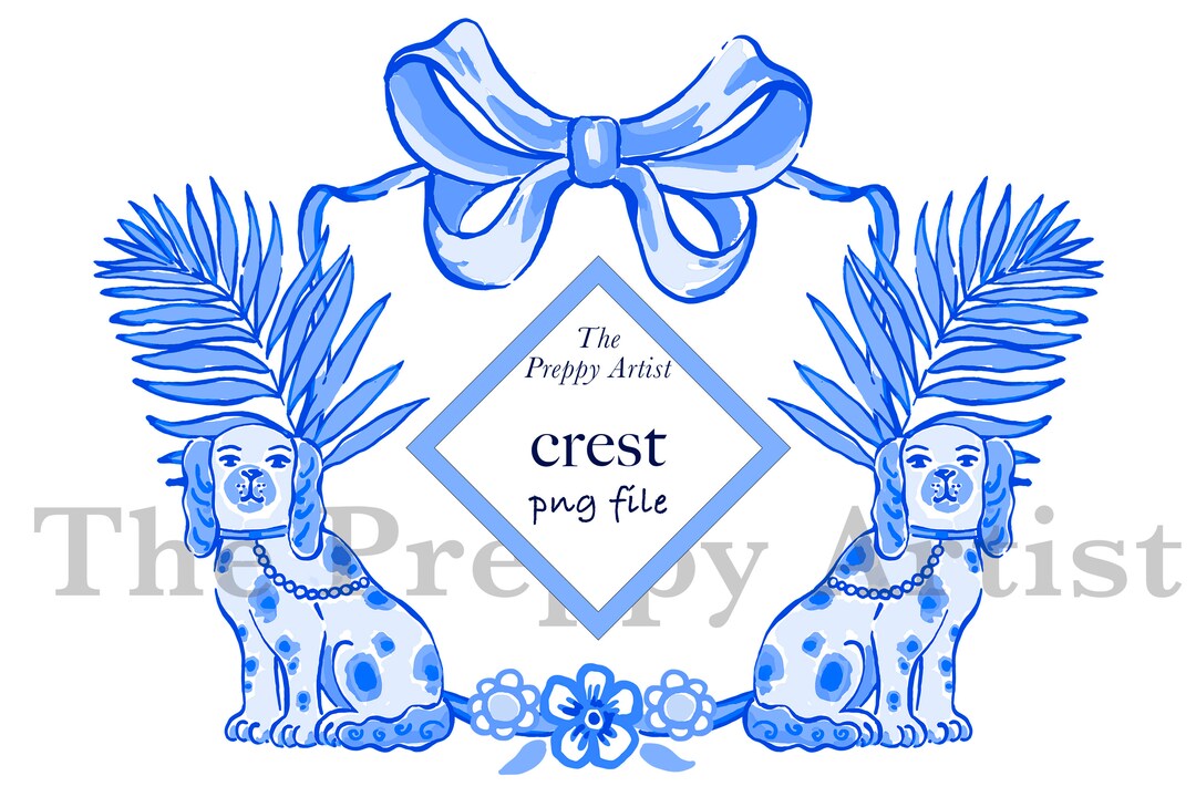 INSTANT DOWNLOAD Preppy Staffordshire Dogs Crest Clipart, Logo, Preppy ...