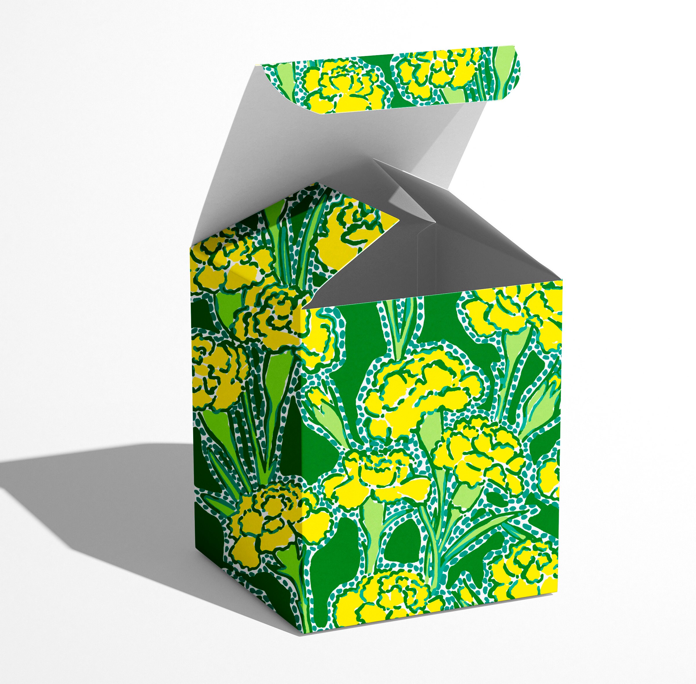 Instant Download Preppy Yellow and Green Floral Digital Pattern ...