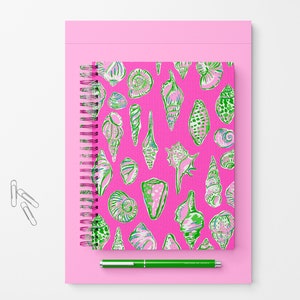 Preppy Pink and Green Seashell Pattern, Seamless Shell Print, Cute ...