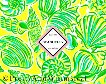 INSTANT DOWNLOAD Preppy Seashell Pattern Seamless Shell | Etsy