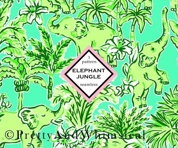 INSTANT DOWNLOAD Preppy Elephant Pattern Seamless Elephant - Etsy