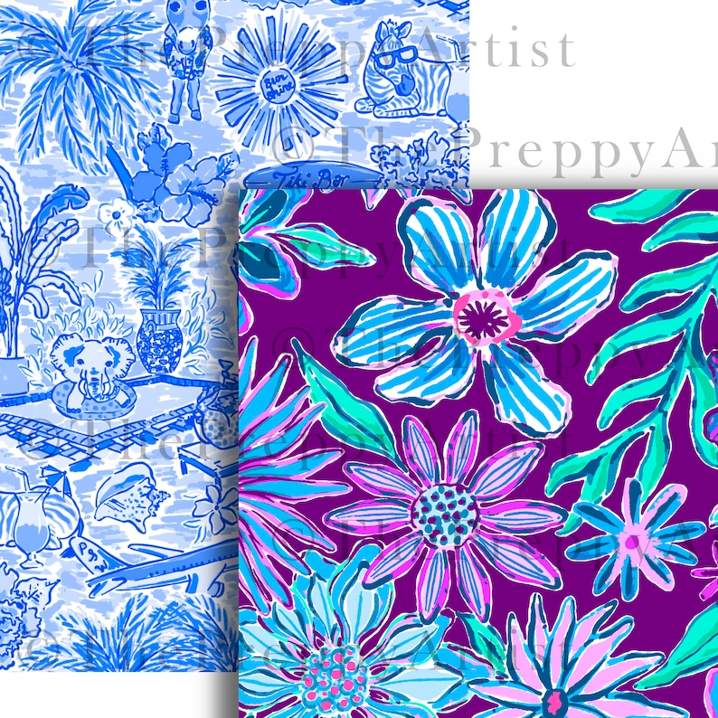INSTANT DOWNLOAD Preppy Patterns Preppy Digital Paper - Etsy