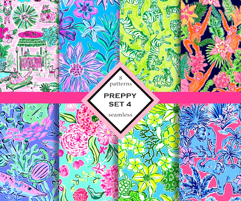 INSTANT DOWNLOAD Preppy Patterns Preppy Digital Paper - Etsy