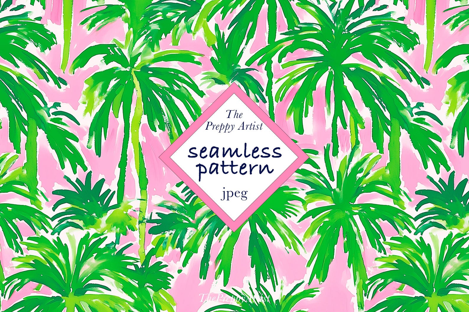 Preppy Palm Tree Pattern, Seamless Palm Tree Print, Florida Pattern ...