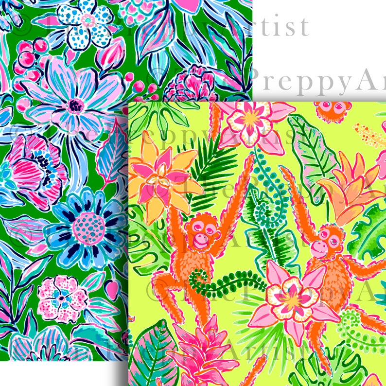 INSTANT DOWNLOAD Preppy Patterns Preppy Digital Paper - Etsy