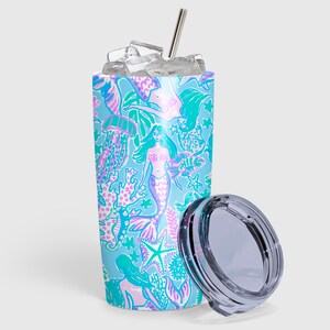 Preppy Pink and Blue Mermaid Pattern, Seamless Mermaid Print, Cute ...