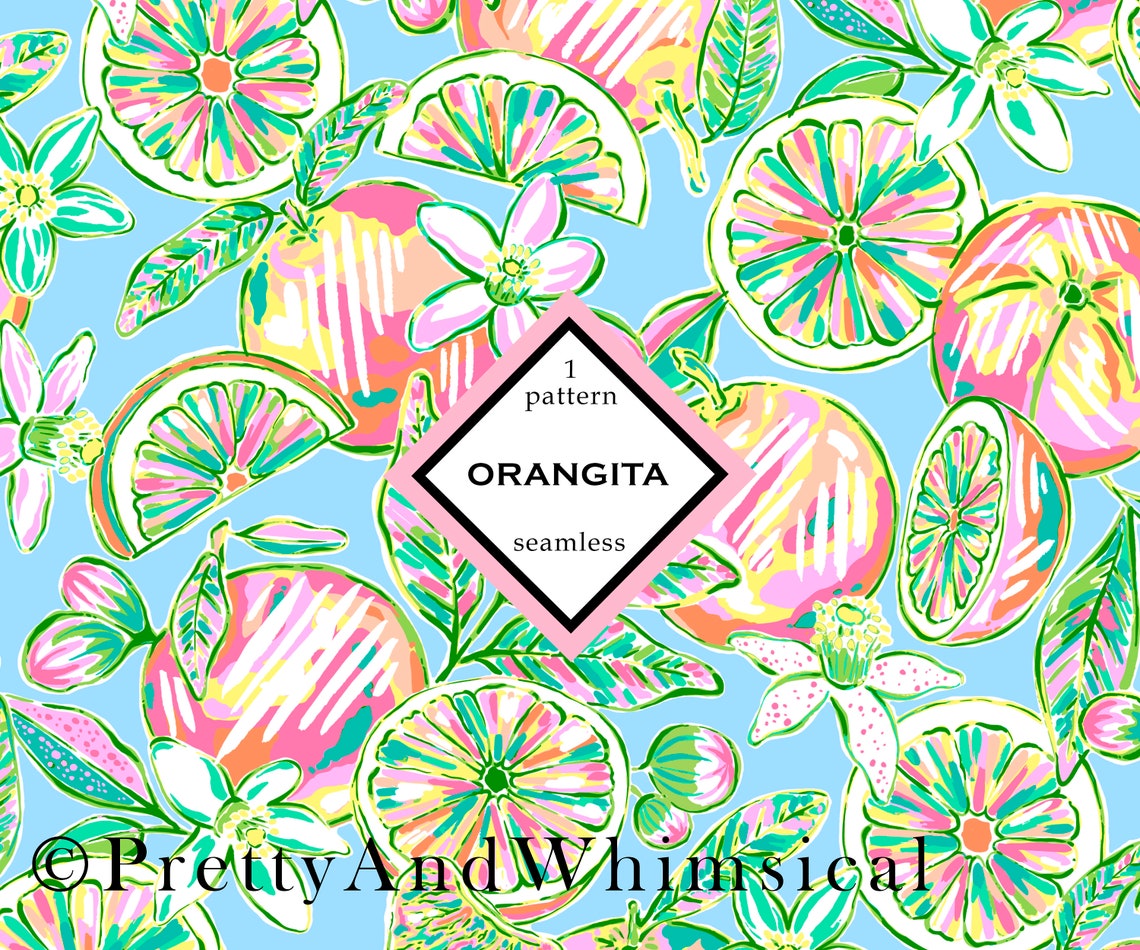 INSTANT DOWNLOAD Preppy Citrus Fruit Pattern Seamless - Etsy