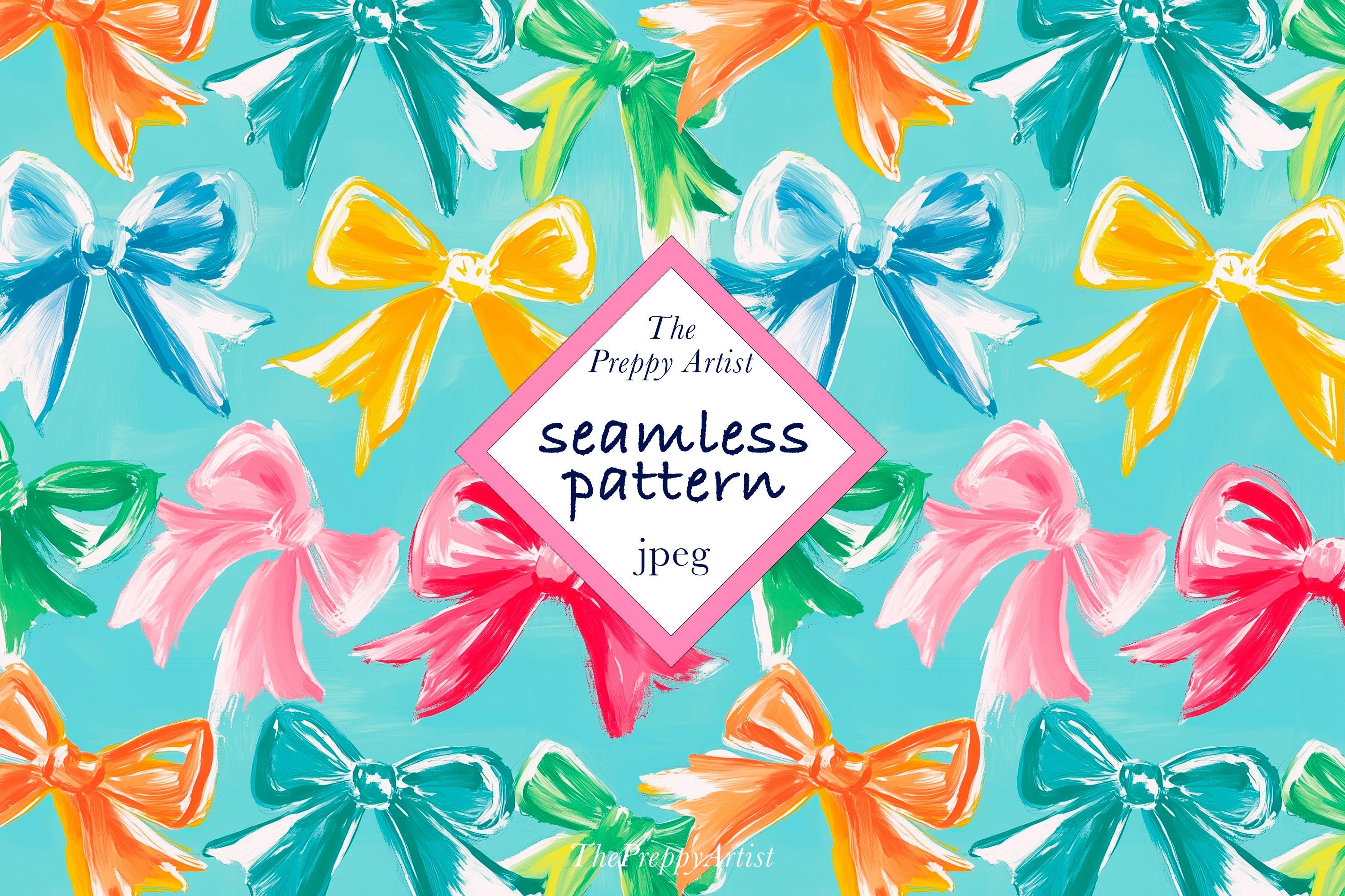 INSTANT DOWNLOAD Preppy Bow Pattern, Coquette Bow Pattern, Seamless Bow ...