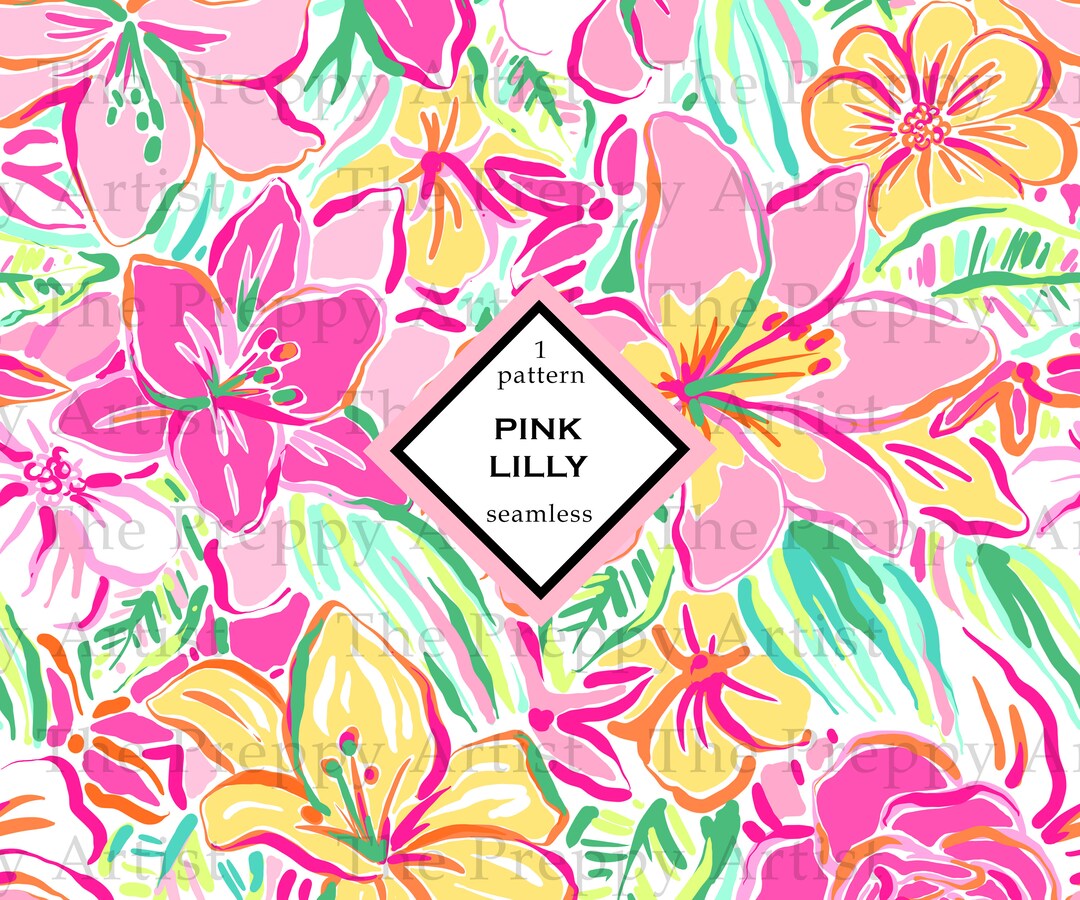 Instant Download Preppy Floral Digital Paper, Seamless Repeat Pattern ...