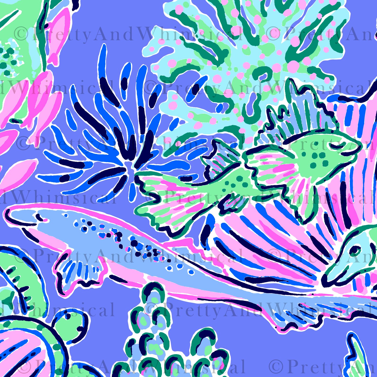 INSTANT DOWNLOAD Preppy Ocean Pattern Seamless Nautical | Etsy