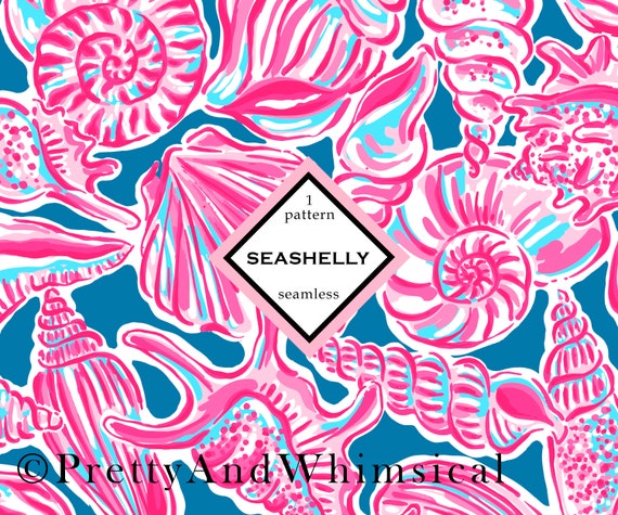INSTANT DOWNLOAD Preppy Seashell Pattern Seamless Shell - Etsy