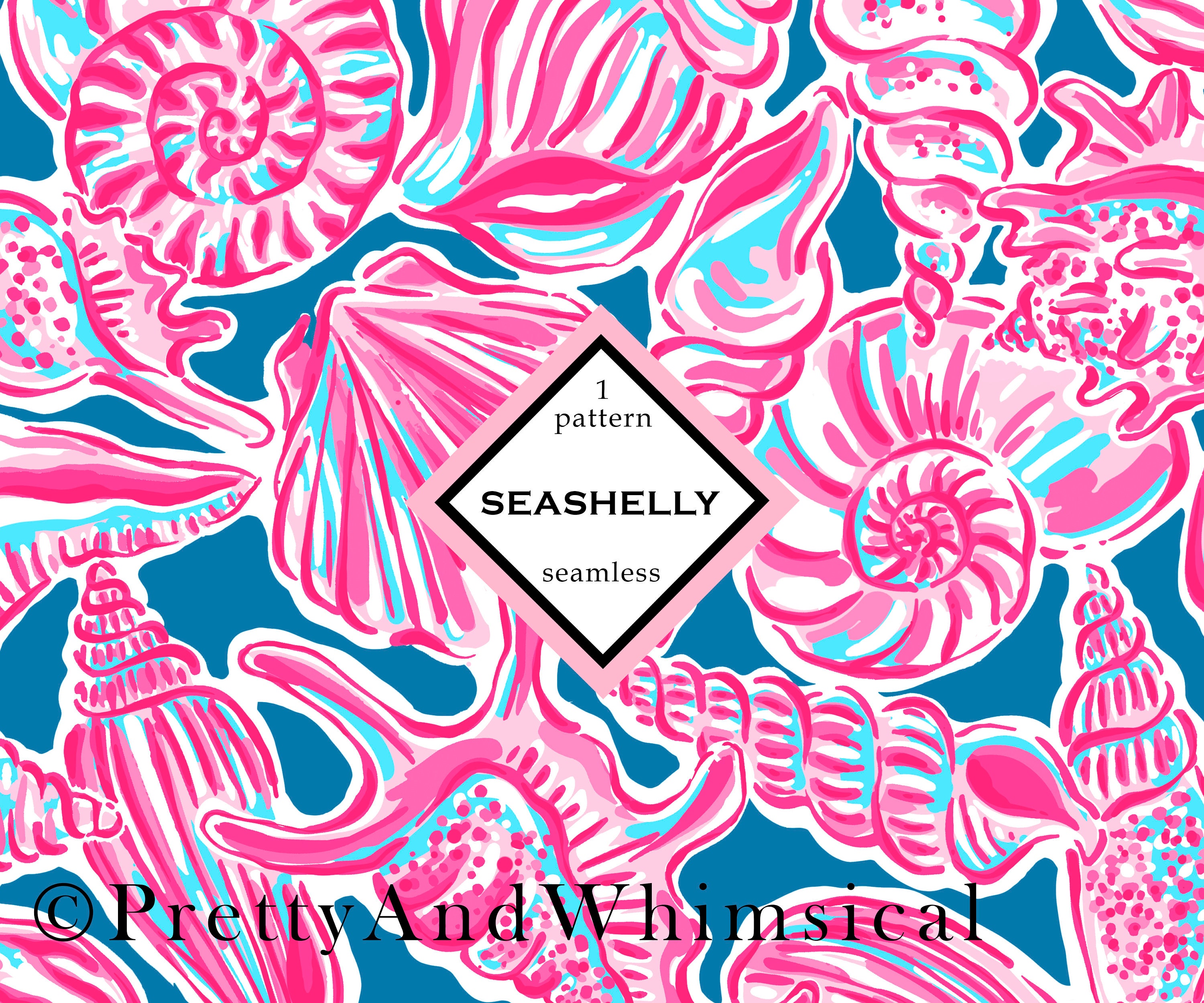 INSTANT DOWNLOAD Preppy Seashell Pattern, Seamless Shell Design ...