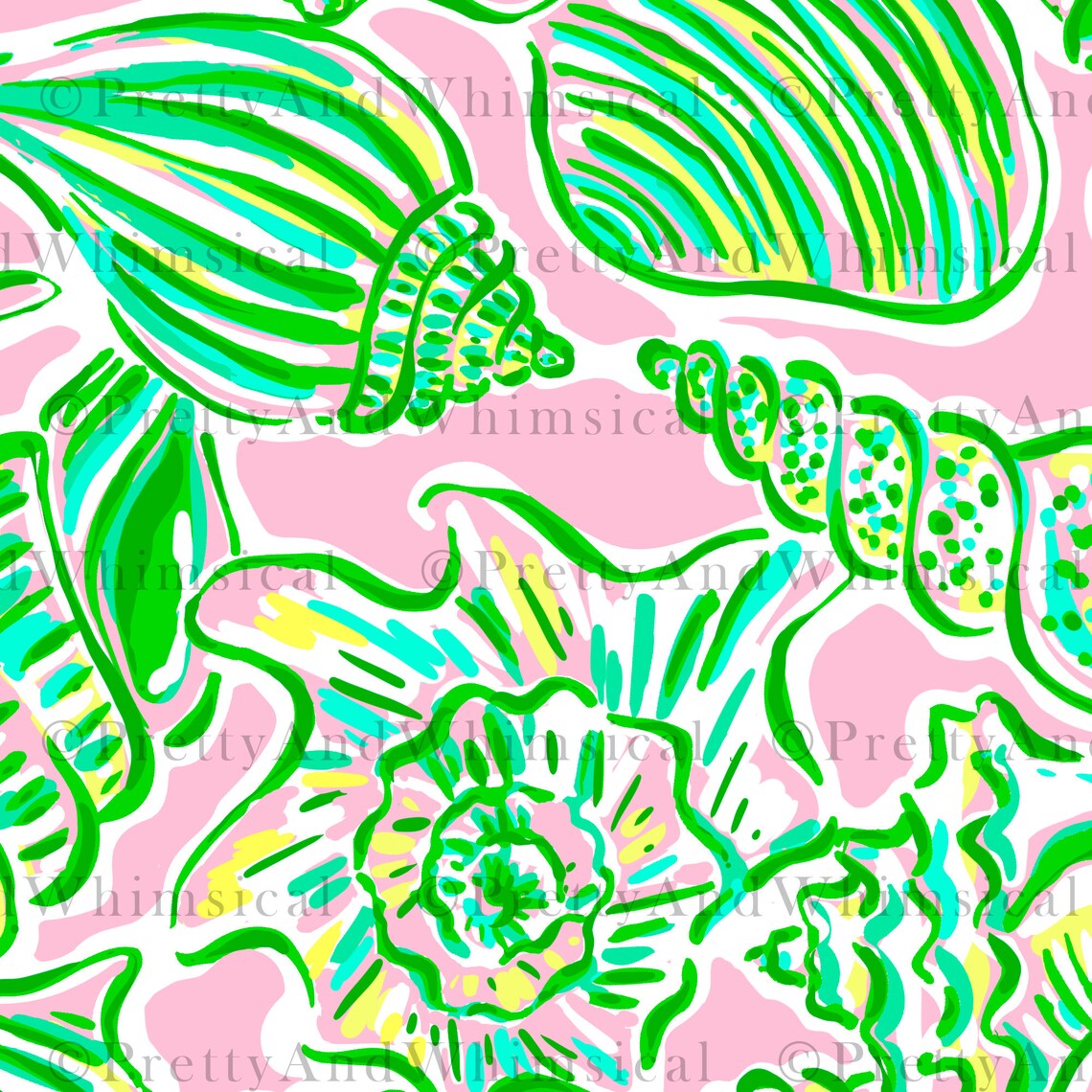 INSTANT DOWNLOAD Preppy Seashell Pattern Seamless Shell - Etsy