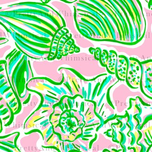 INSTANT DOWNLOAD Preppy Seashell Pattern, Seamless Shell Design ...