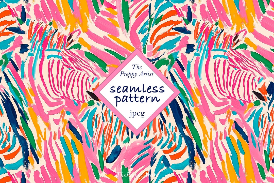 INSTANT DOWNLOAD Preppy Zebra Print Pattern, Seamless Abstract Animal ...