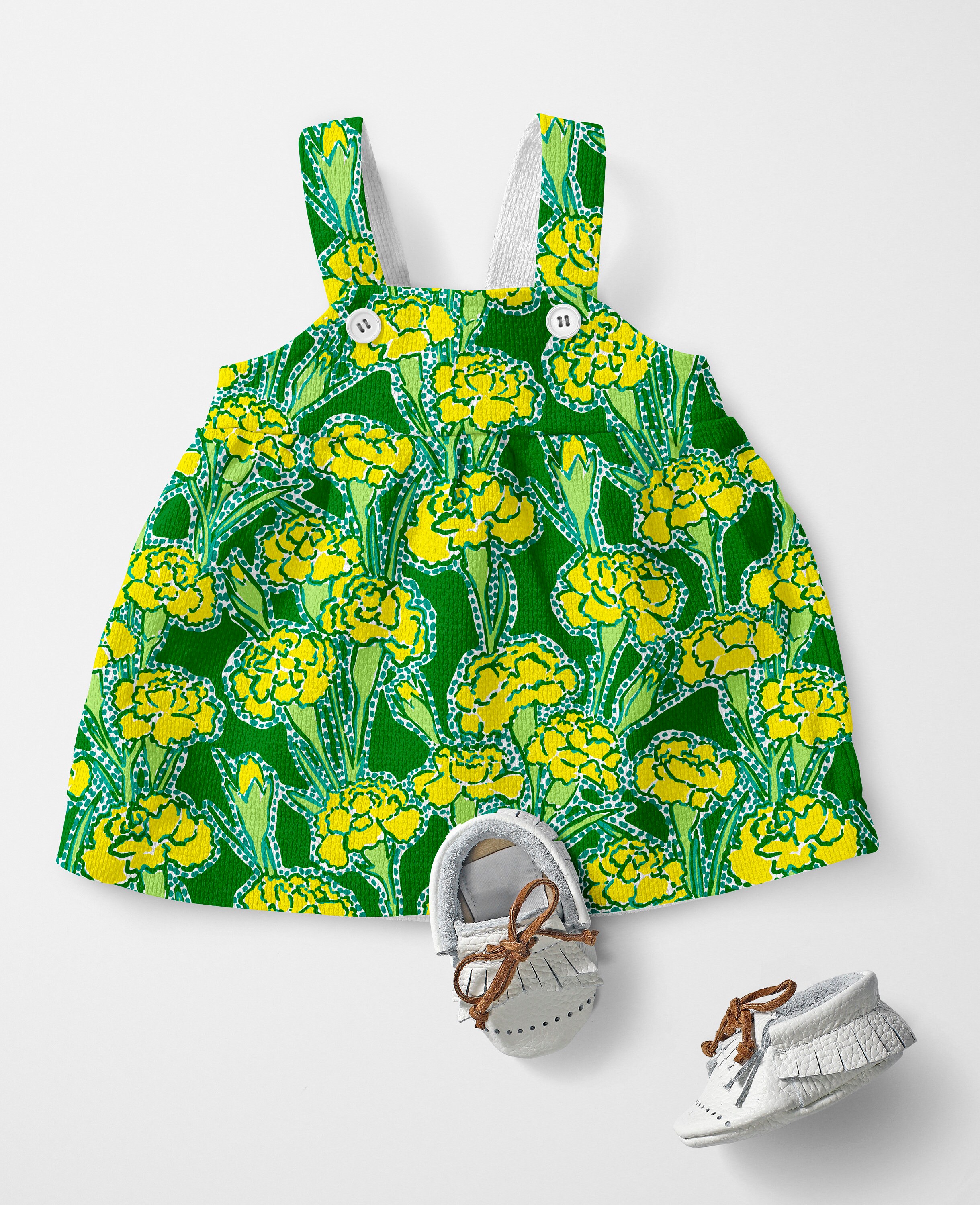 Instant Download Preppy Yellow and Green Floral Digital Pattern ...