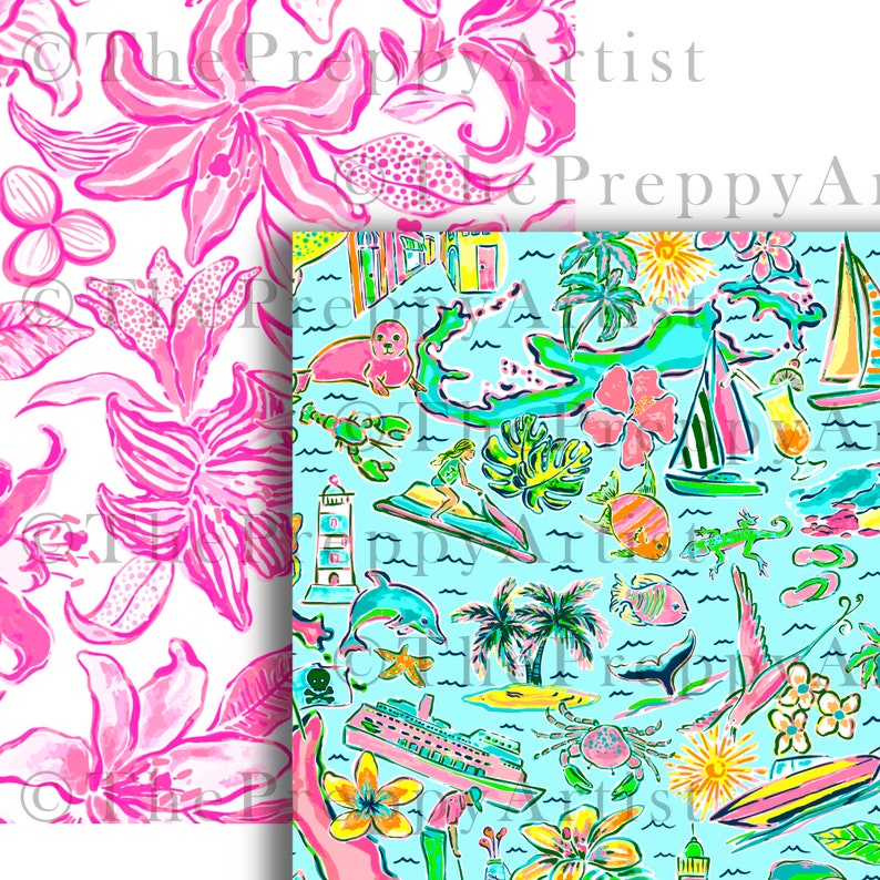 INSTANT DOWNLOAD Preppy Patterns Preppy Digital Paper - Etsy