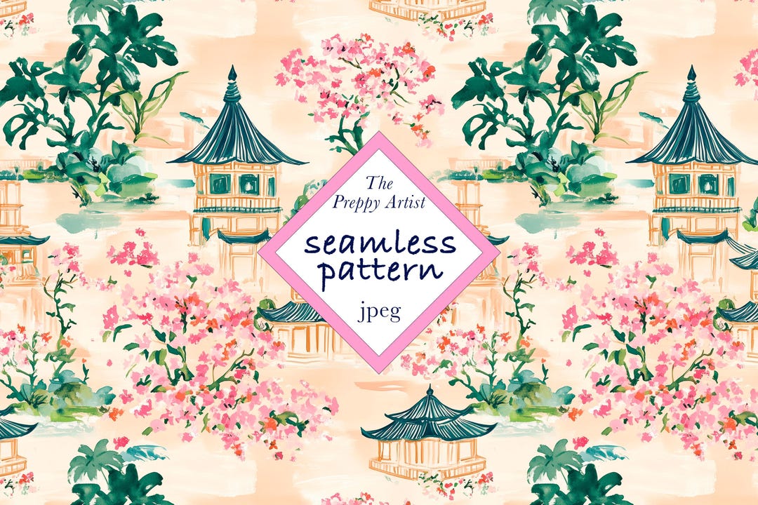 INSTANT DOWNLOAD Neutral Chinoiserie Pattern, Seamless Chinoiserie ...