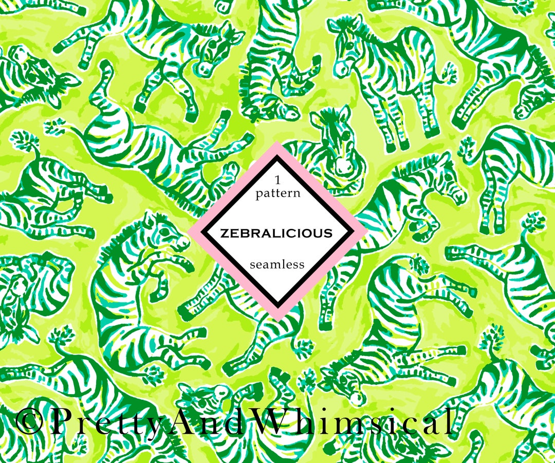 INSTANT DOWNLOAD Preppy Green Zebra Pattern, Seamless Zebra Design ...
