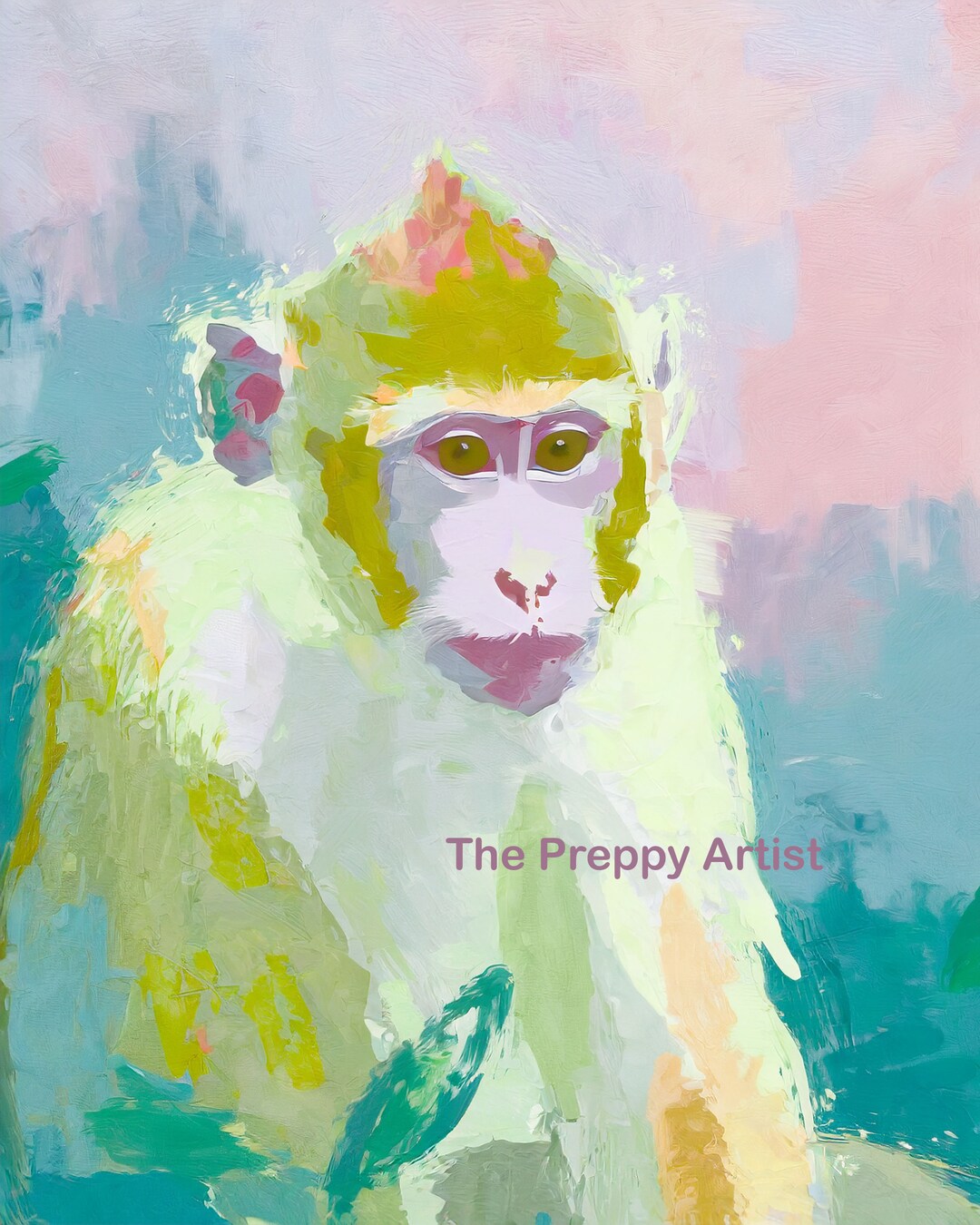 DIGITAL DOWNLOAD 8x10 Cute Abstract Monkey Art Print - Etsy