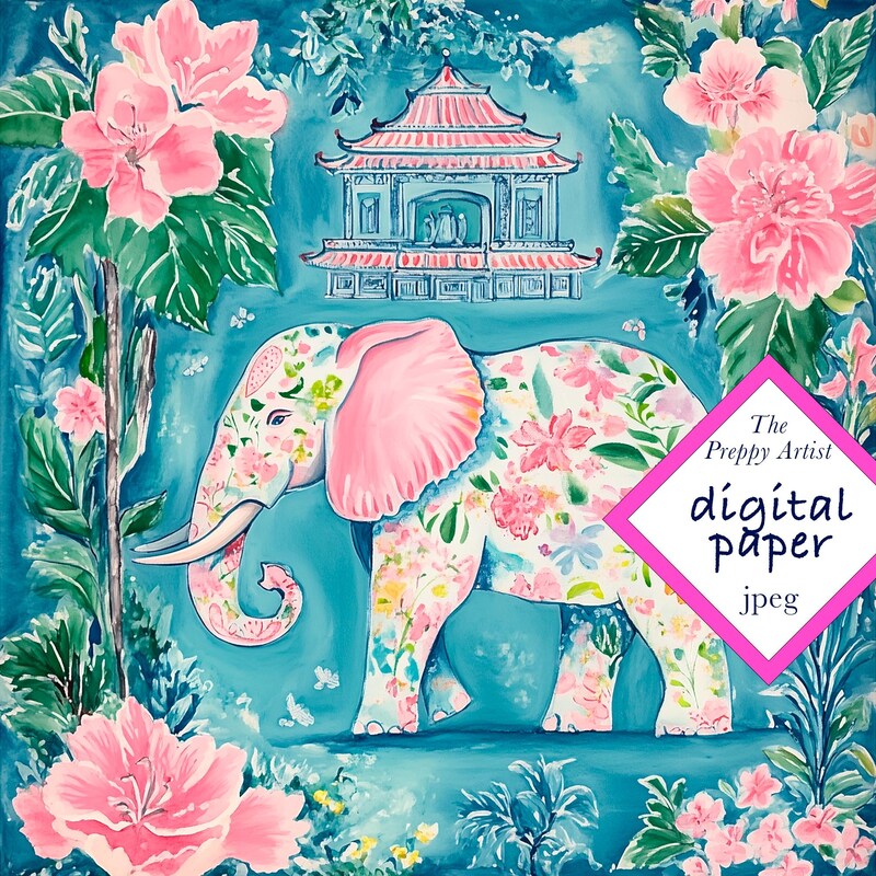 Preppy Elephant - Etsy