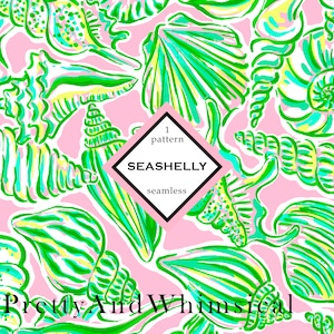 INSTANT DOWNLOAD Preppy Seashell Pattern, Seamless Shell Design ...