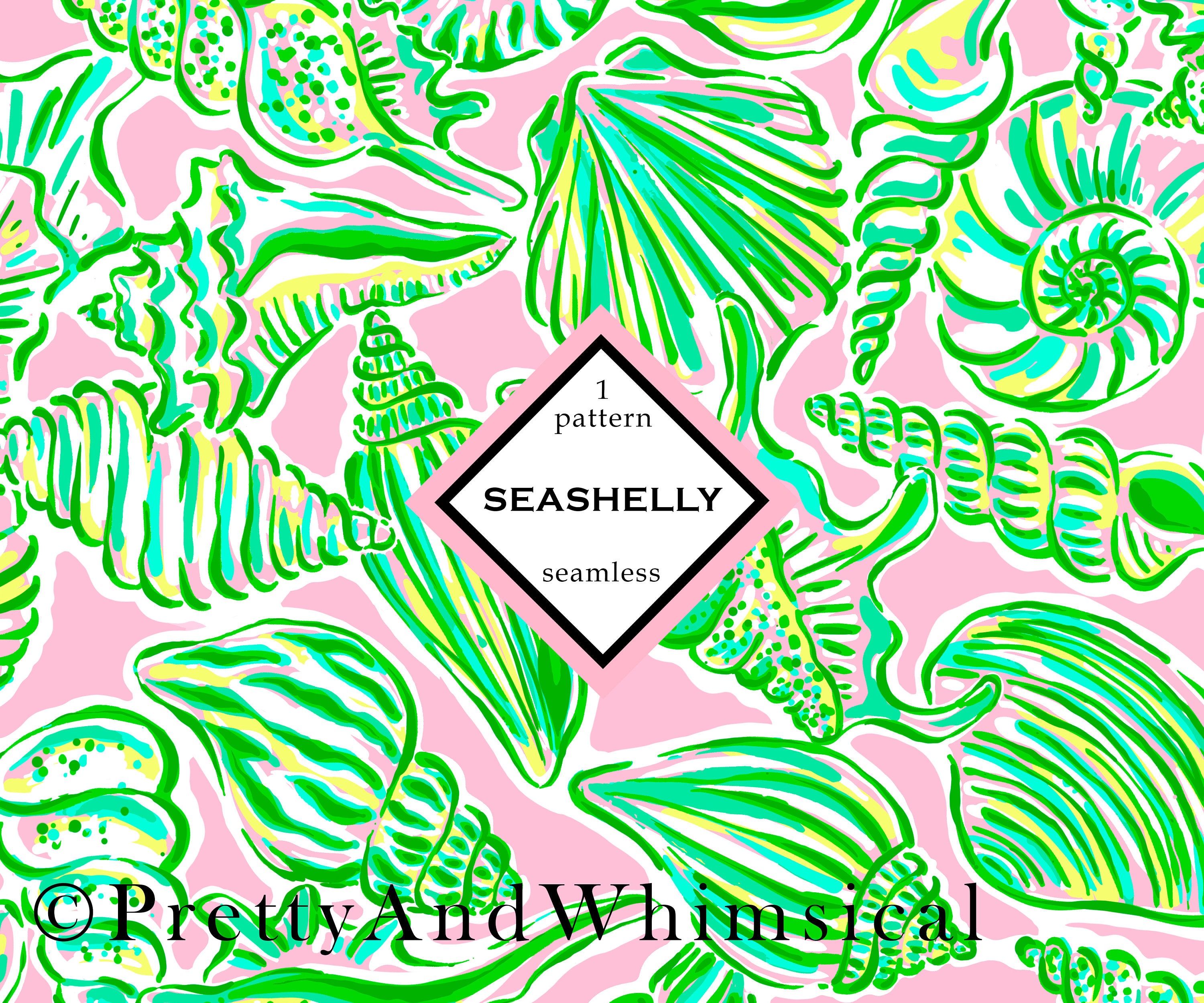 INSTANT DOWNLOAD Preppy Seashell Pattern, Seamless Shell Design ...