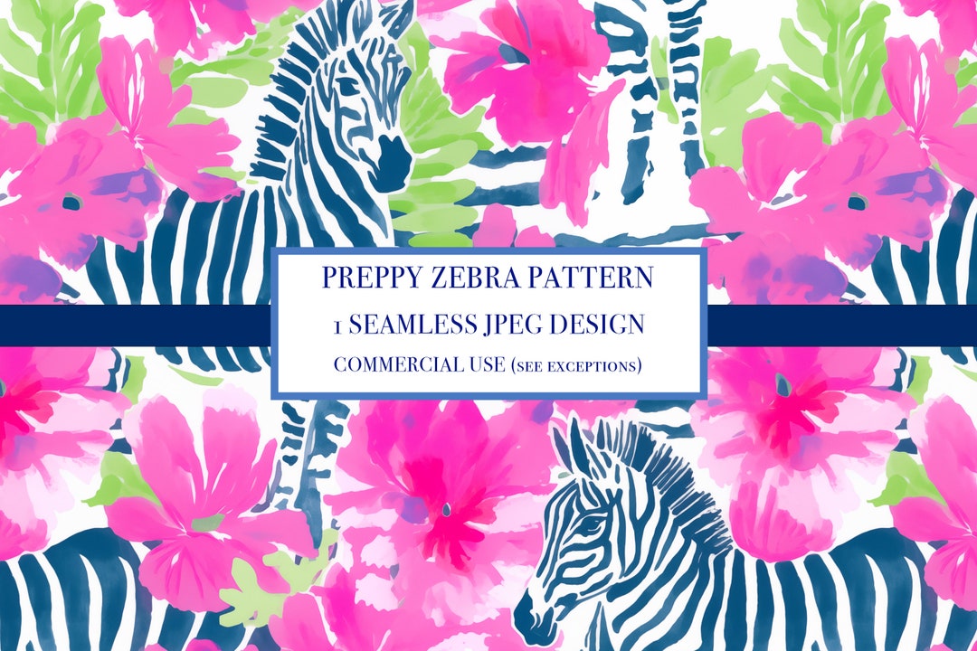 INSTANT DOWNLOAD Preppy Zebra Pattern, Seamless Zebra Design, Preppy ...