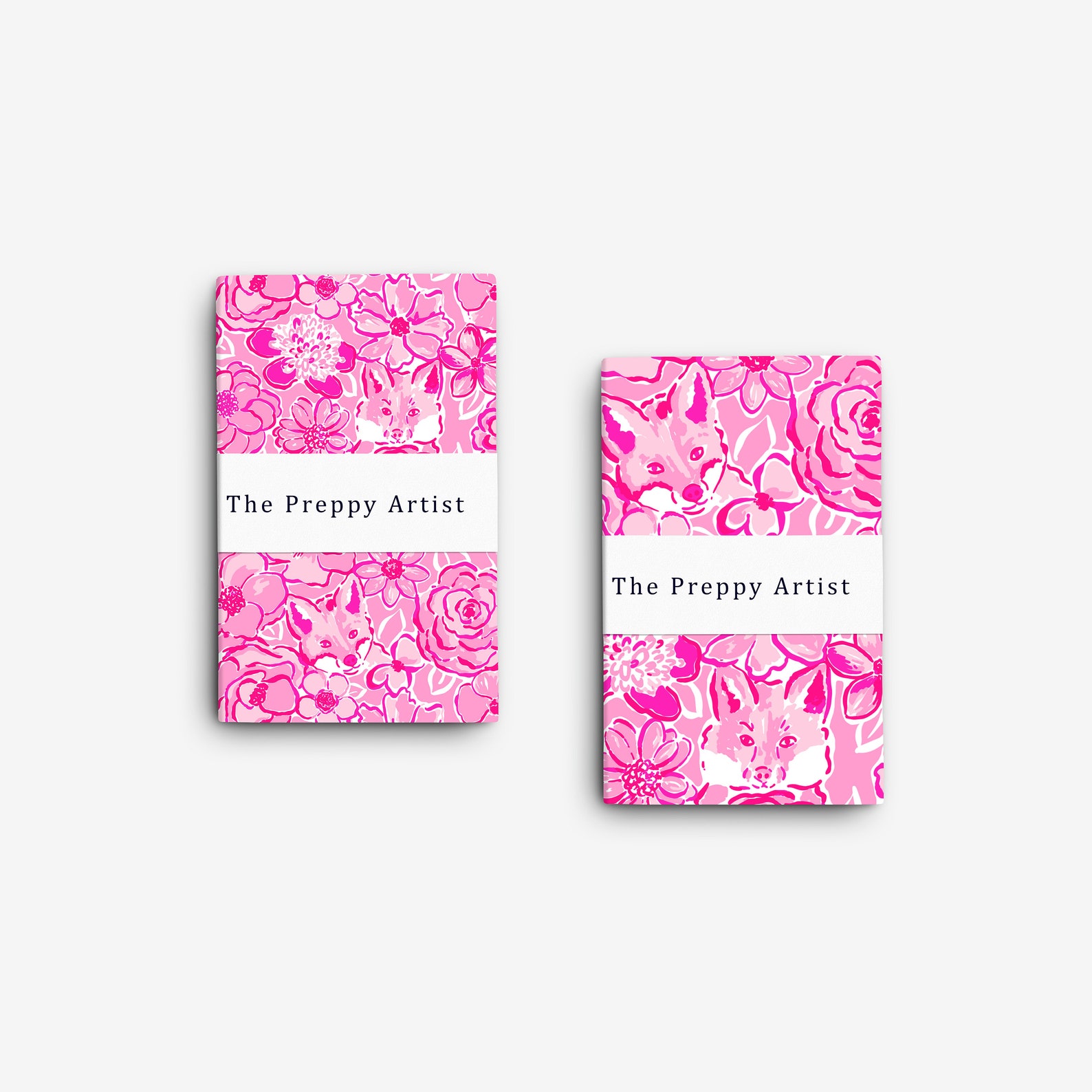 Preppy Pink Pattern Pink Fox and Floral Pattern Preppy Pink - Etsy