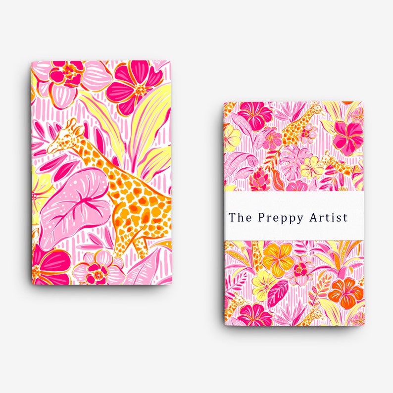 Preppy Giraffe Pattern, Animal Digital Paper, Surface Pattern, Custom ...