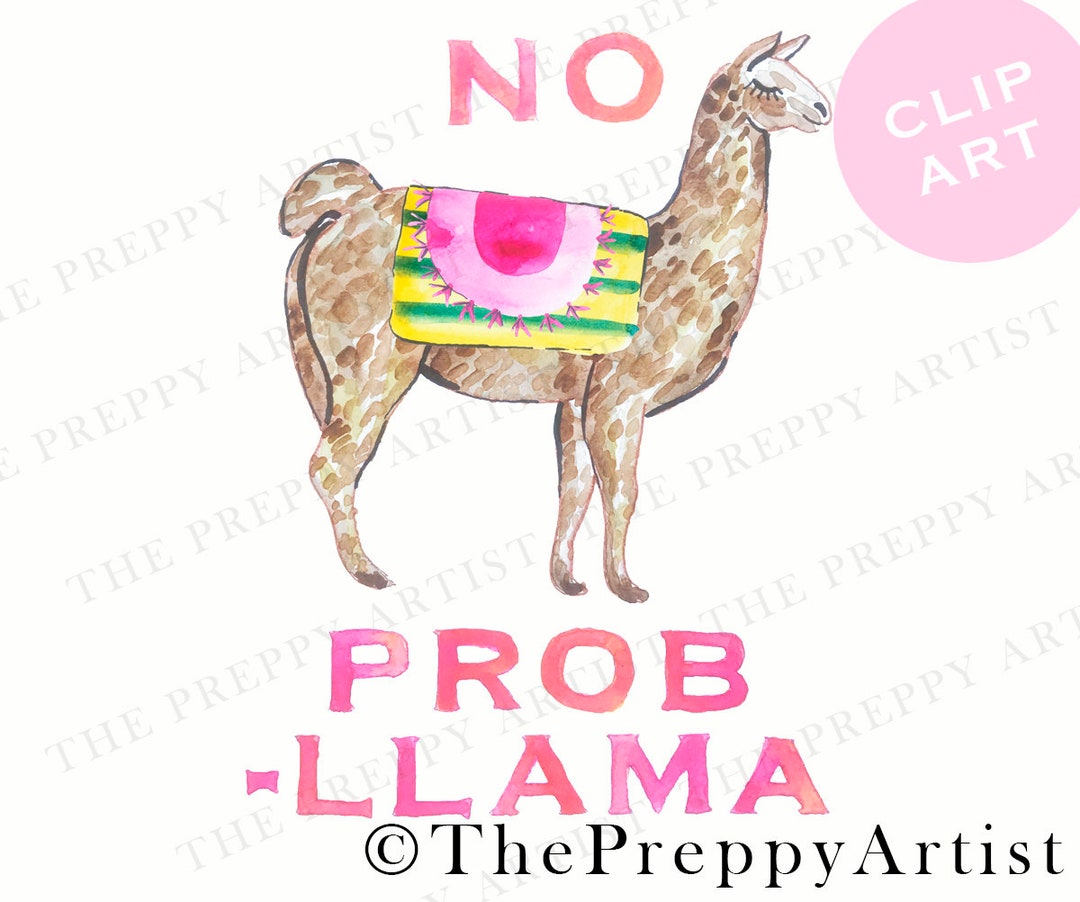 INSTANT DOWNLOAD Preppy Printable Llama Clipart, Funny Llama Clip Art ...