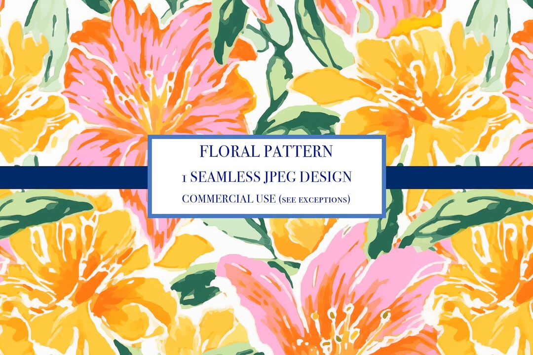 INSTANT DOWNLOAD Preppy Floral Pattern, Seamless Design, Preppy Print ...