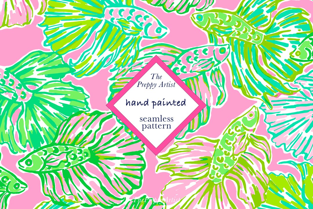 Preppy Fish Pattern, Seamless Fancy Fish Print, Summer Pattern ...